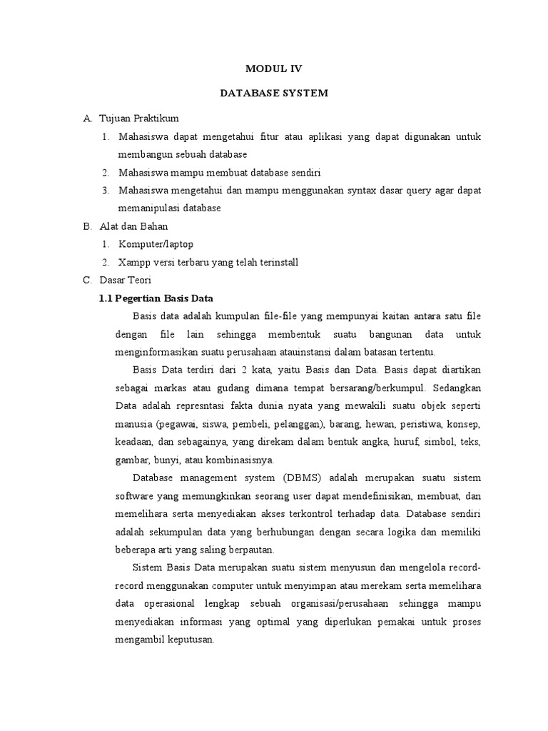 JURNAL IV - Database System | PDF