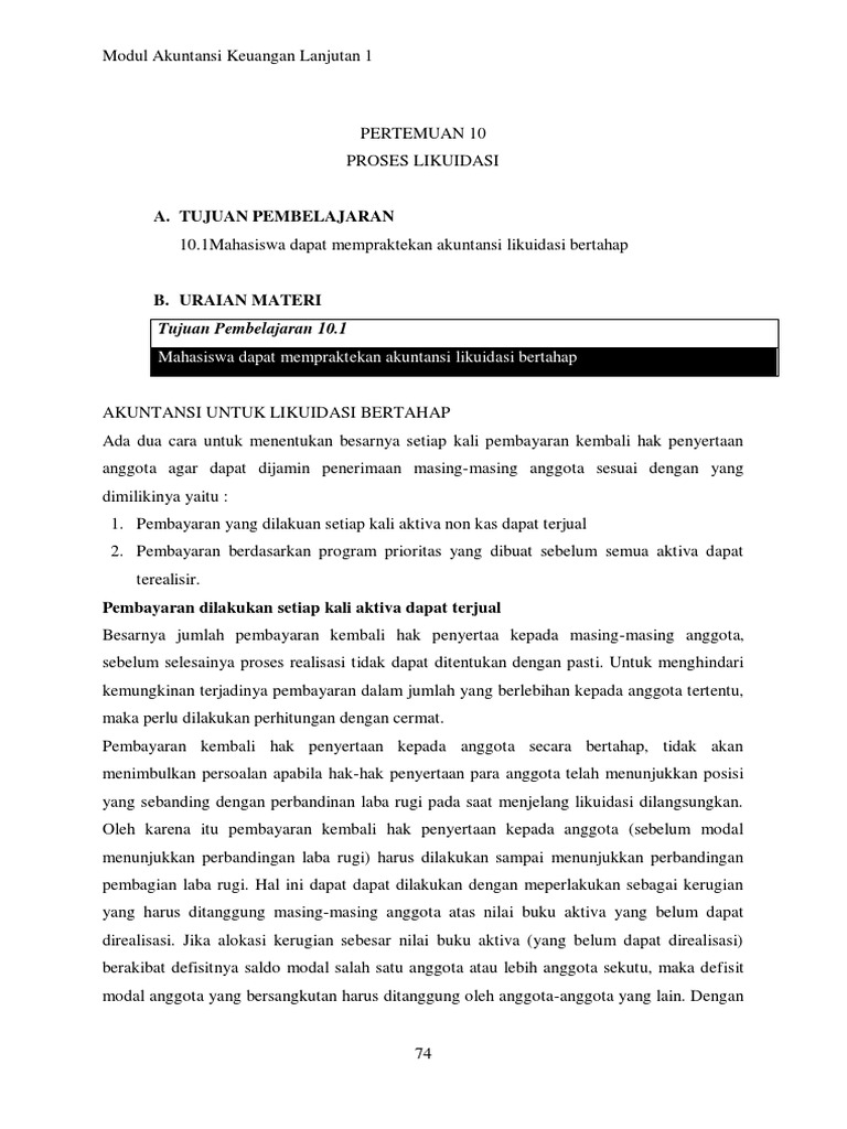 Pertemuan 10 Proses Likuidasi | PDF