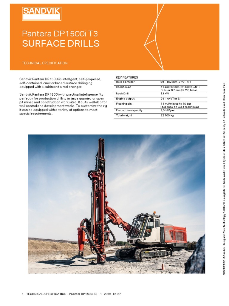 Dp1500i t3 Specification Sheet English | PDF | Drilling Rig | Equipment