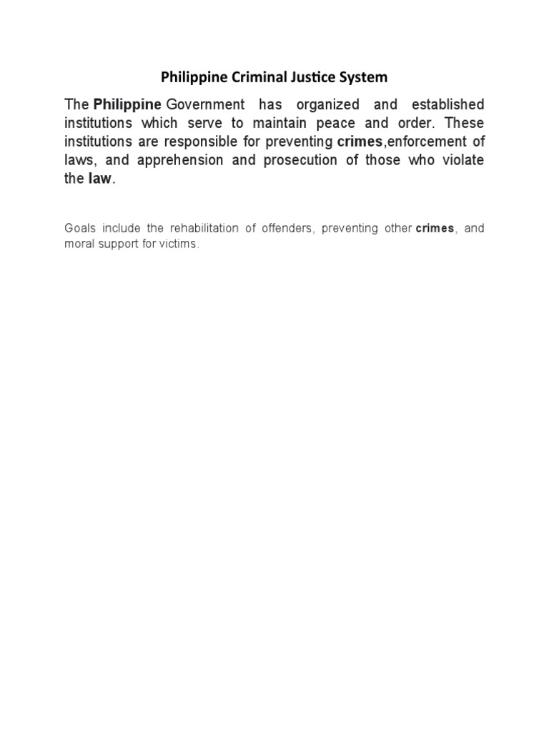 Philippine Criminal Justice System | PDF