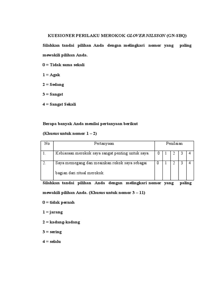 Kuisoner GN-SBQ Indonesia | PDF | Pengembangan Diri