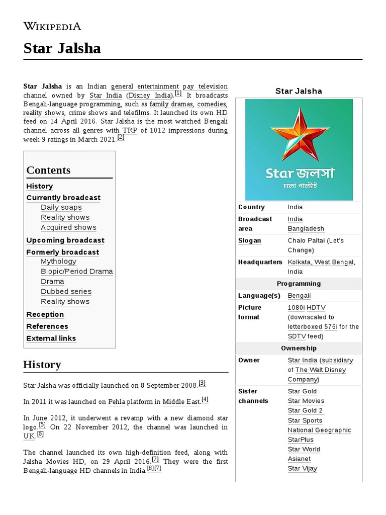 Star Jalsha: Star Jalsha Is An Indian General Entertainment Pay ...