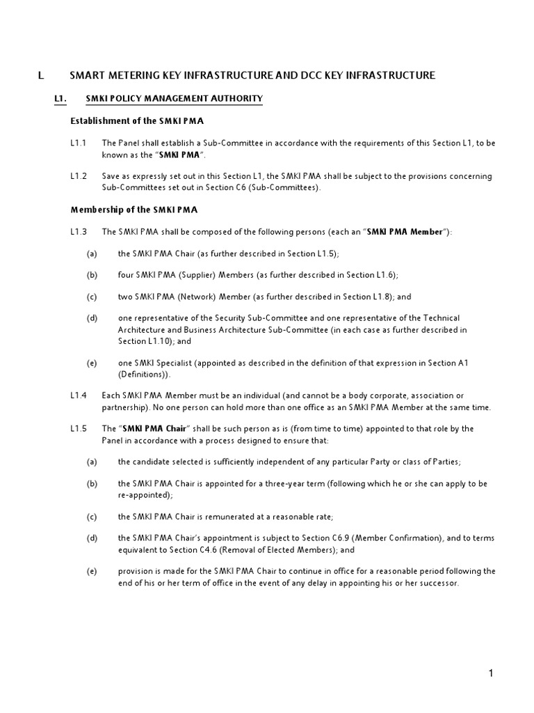 SEC Section L - Smart Metering Key Infrastructure and DCC Key ...