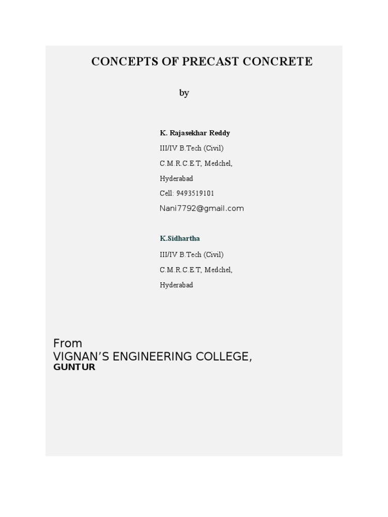 Precast Concrete | PDF | Precast Concrete | Framing (Construction)