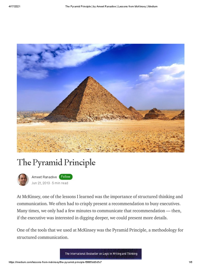 McKinsey's Pyramid Principle Guide | PDF | Argument | Reason