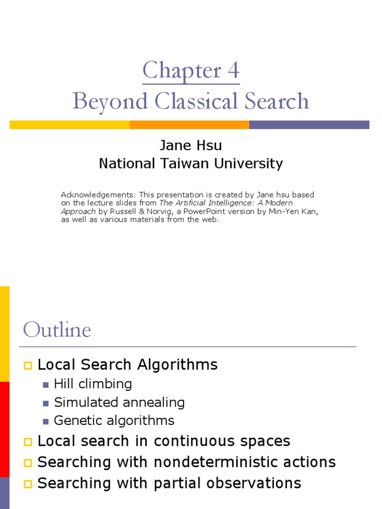 Chapter04 Beyond Classical Search | PDF | Genetic Algorithm ...