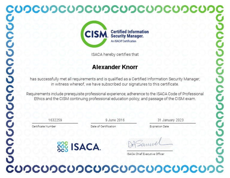 ISACA CISM Certification | PDF | Computers