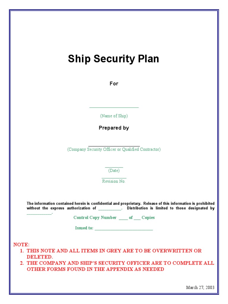 Ship Security Survey | PDF | Waterway And Maritime | Transport