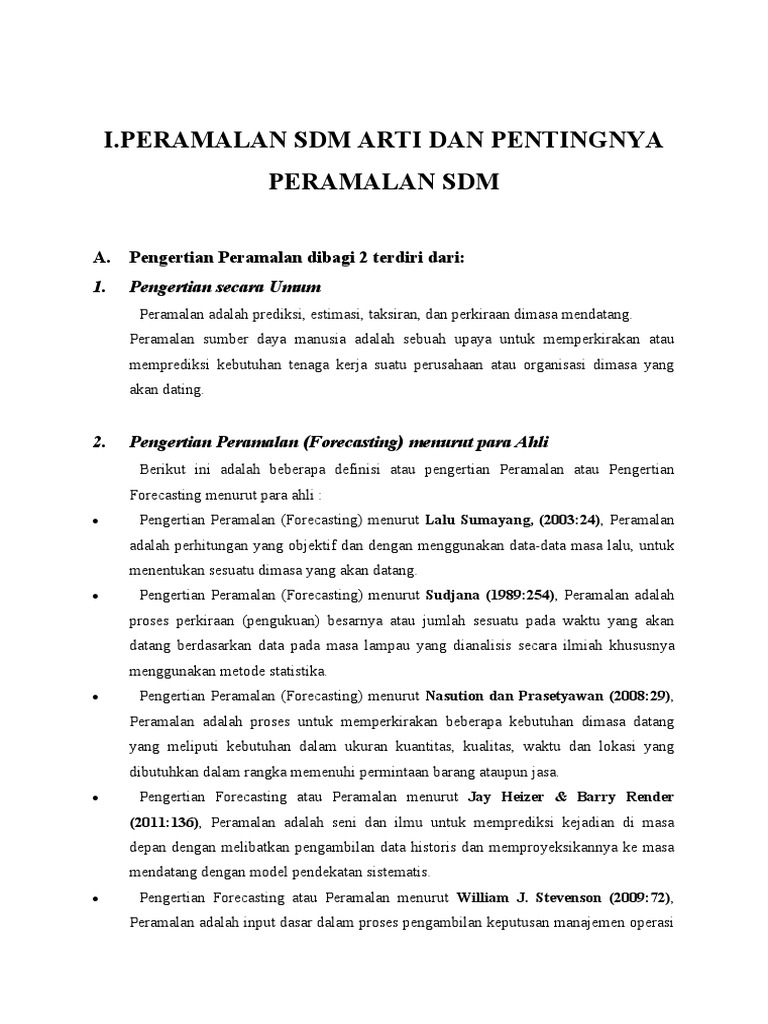Makalah Peramalan SDM | PDF | Karier & Perkembangan