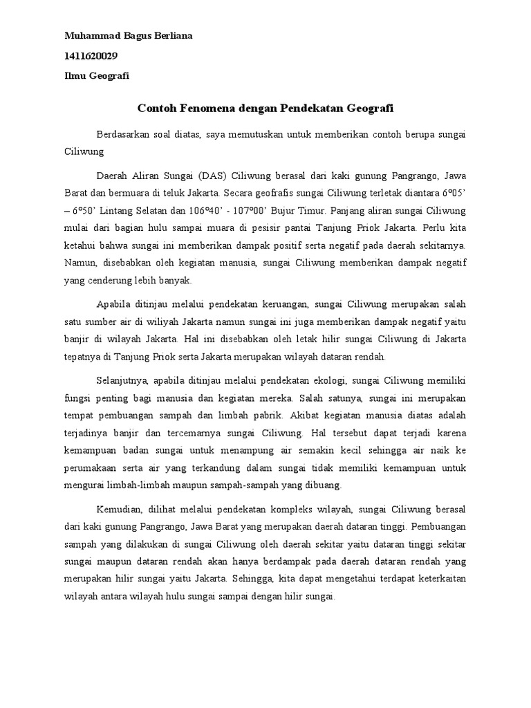 Contoh Fenomena Dengan Pendekatan Geografi | PDF