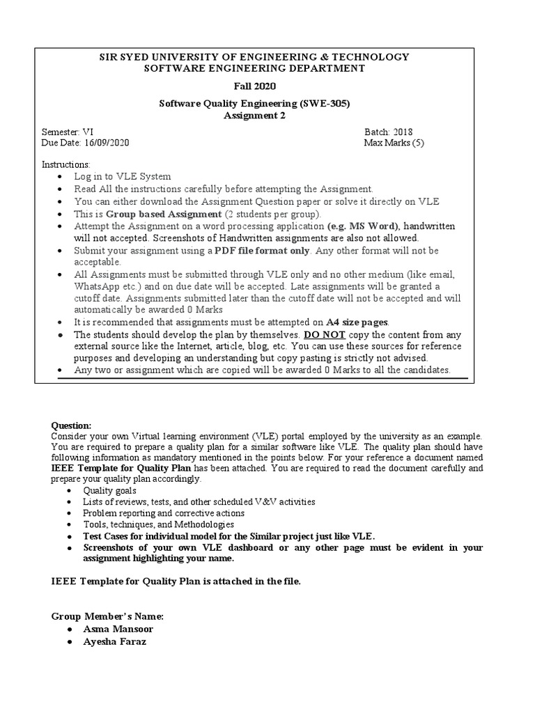 Sir Syed University of Engineering & Technology Software Engineering ...