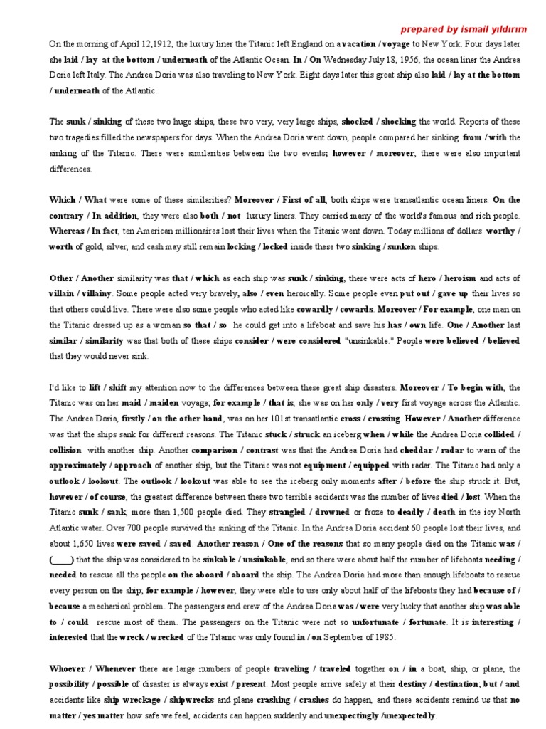 UNIT 4 CHAPTER 3 Titanic Alternatives | PDF | Rms Titanic | Ocean Liners