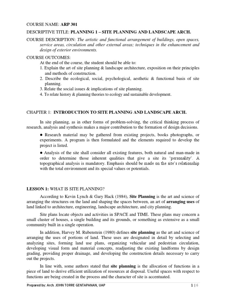 Lesson 1 | PDF | Landscape | Design