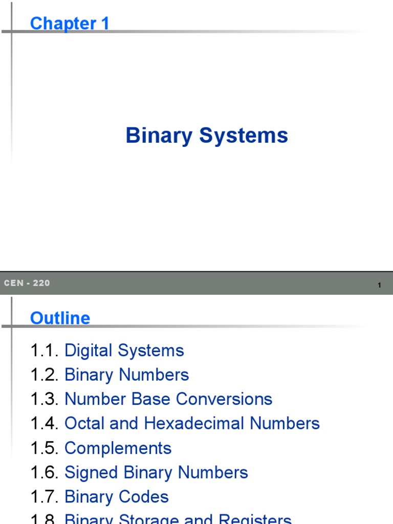 Understanding Binary Systems and Codes | PDF | Subtraction | Binary ...