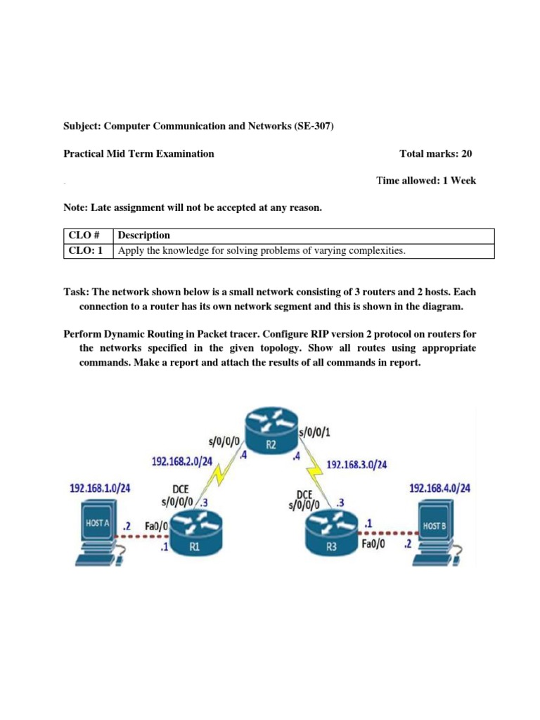 CCN PPR Mid Task | PDF | Router (Computing) | Computer Network
