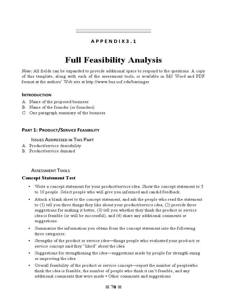 Appendix - 3 - 1 Full Feasibility Analysis | PDF | Startup Company ...