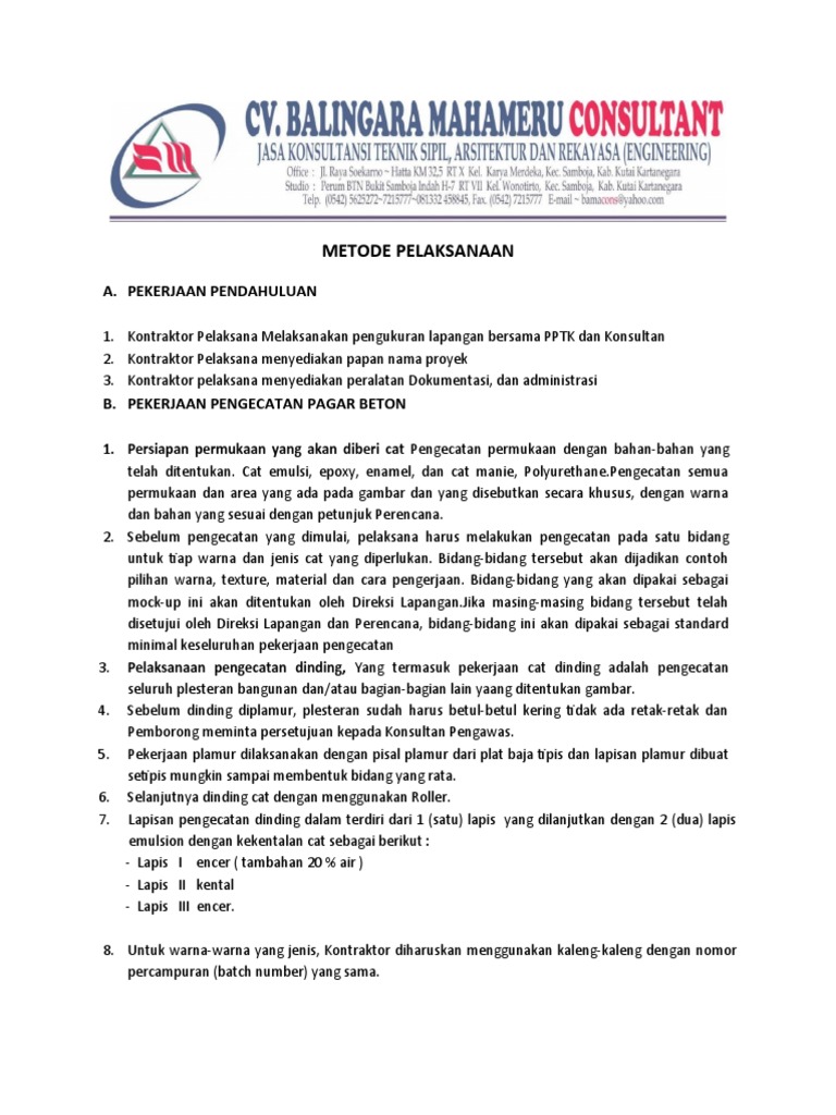 Metode Pelaksanaan Pengecatan Pdf