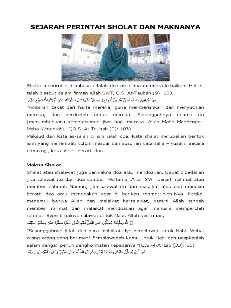 Sejarah Perintah Sholat Dan Maknanya | PDF