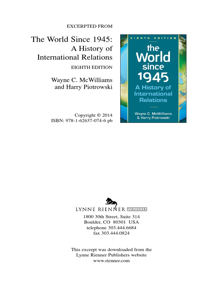 The World Since 1945:: A History of International Relations | PDF ...