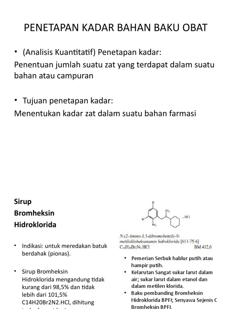 Penetapan Kadar Bahan Baku Obat | PDF