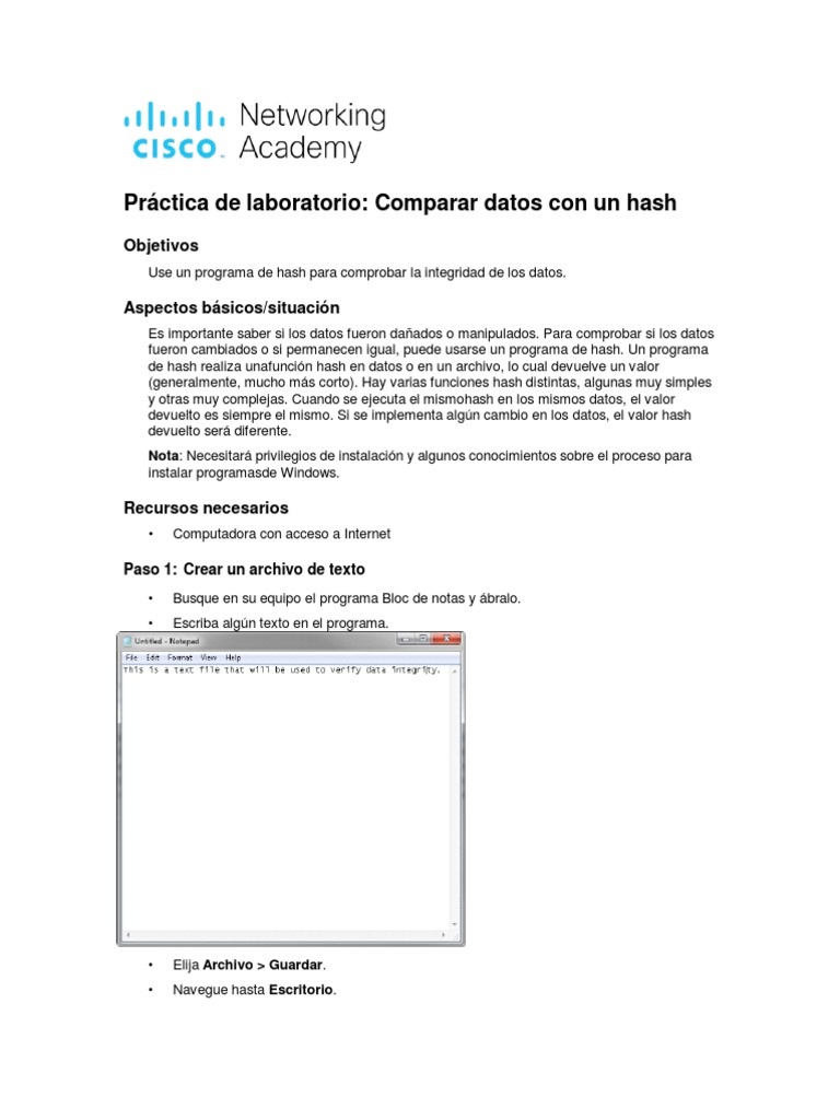 1.2.1.3 Lab - Compare Data With A Hash | PDF | Archivo de computadora ...