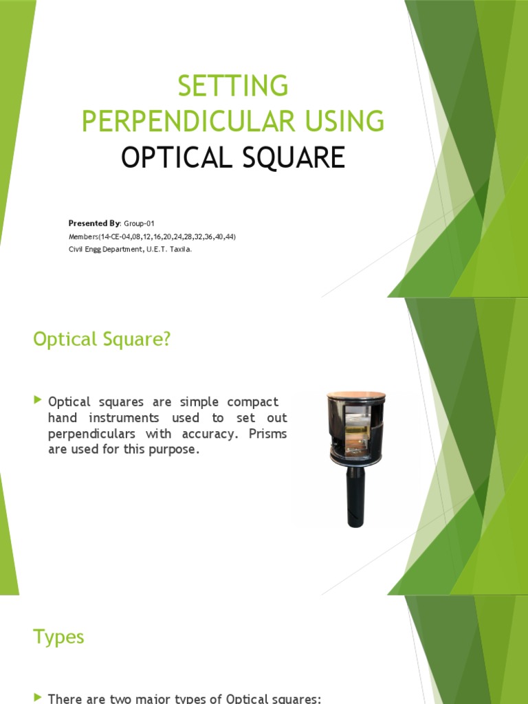 Setting Perpendicular Using Optical Square | PDF
