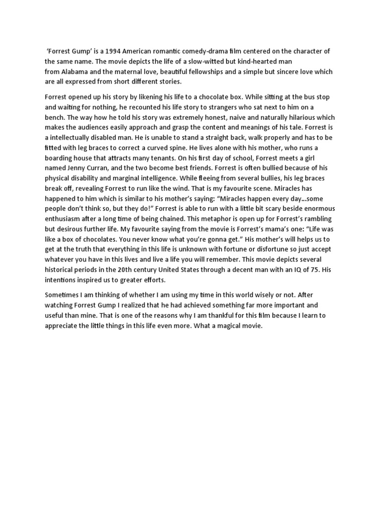 Reflection On Forrest Gump | PDF