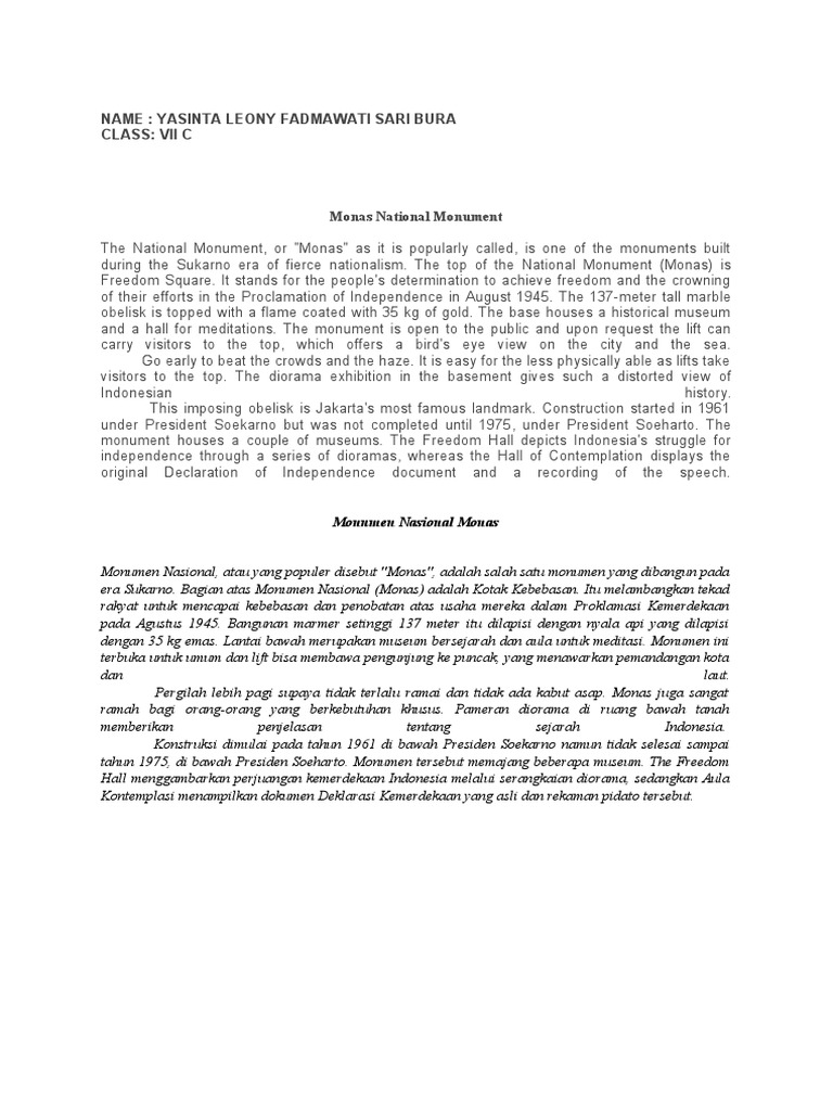 Contoh Descriptive Text Place | PDF