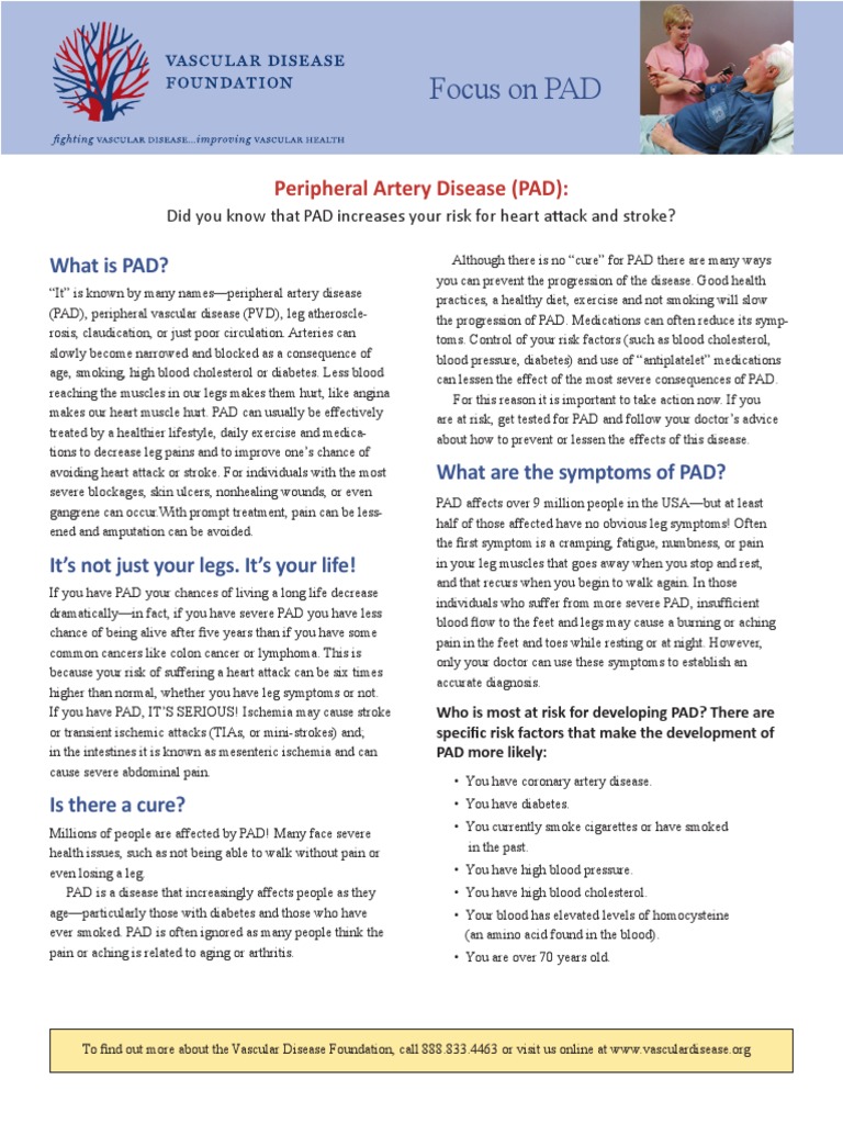 Focus On PAD: Peripheral Artery Disease (PAD) | PDF | Myocardial ...