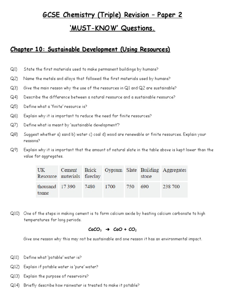 GCSE Chemistry Revision Guide | PDF | Magnesium | Rust