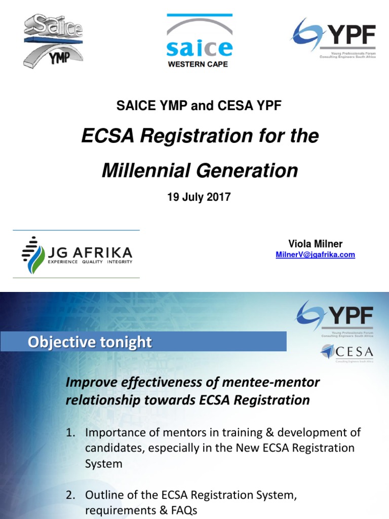 ECSA Registration For Millenials | Download Free PDF | Mentorship | Engineering