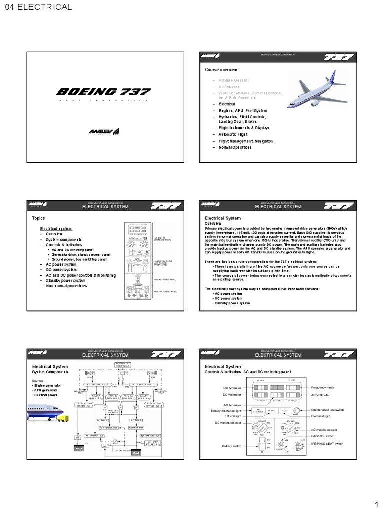 737NG 04 ELECTRICAL-Desbloqueado | PDF | Alternating Current | Electric ...