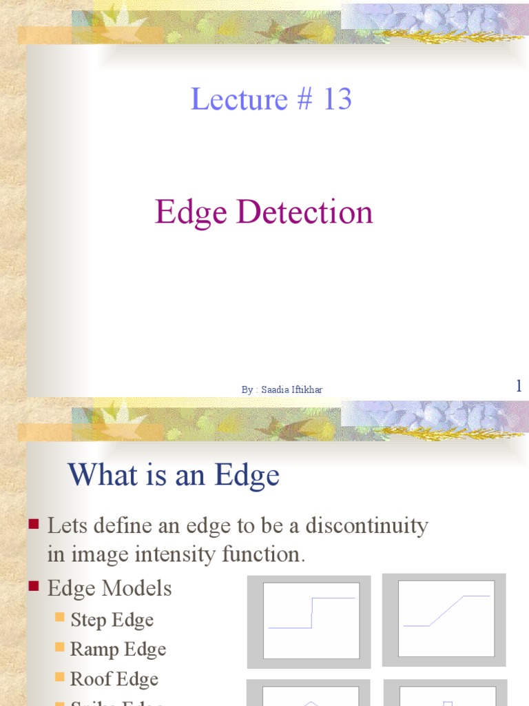 Lec 12 Edge Detection | PDF | Multidimensional Signal Processing ...