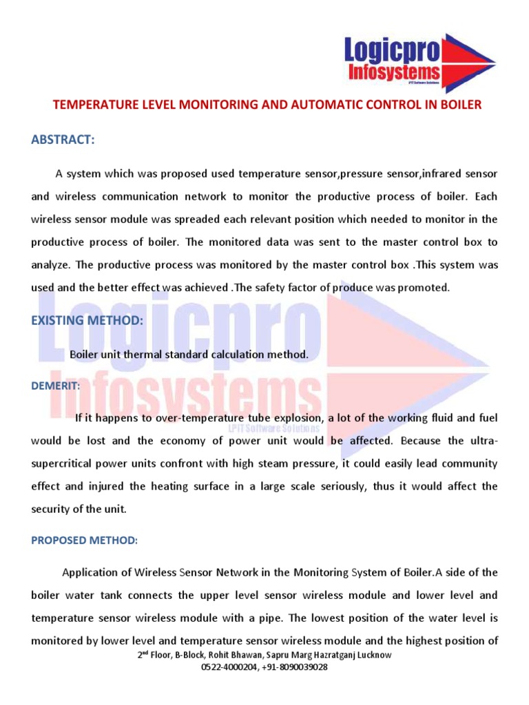 Temperature Level Monitoring and Automatic Control in Boiler | PDF ...