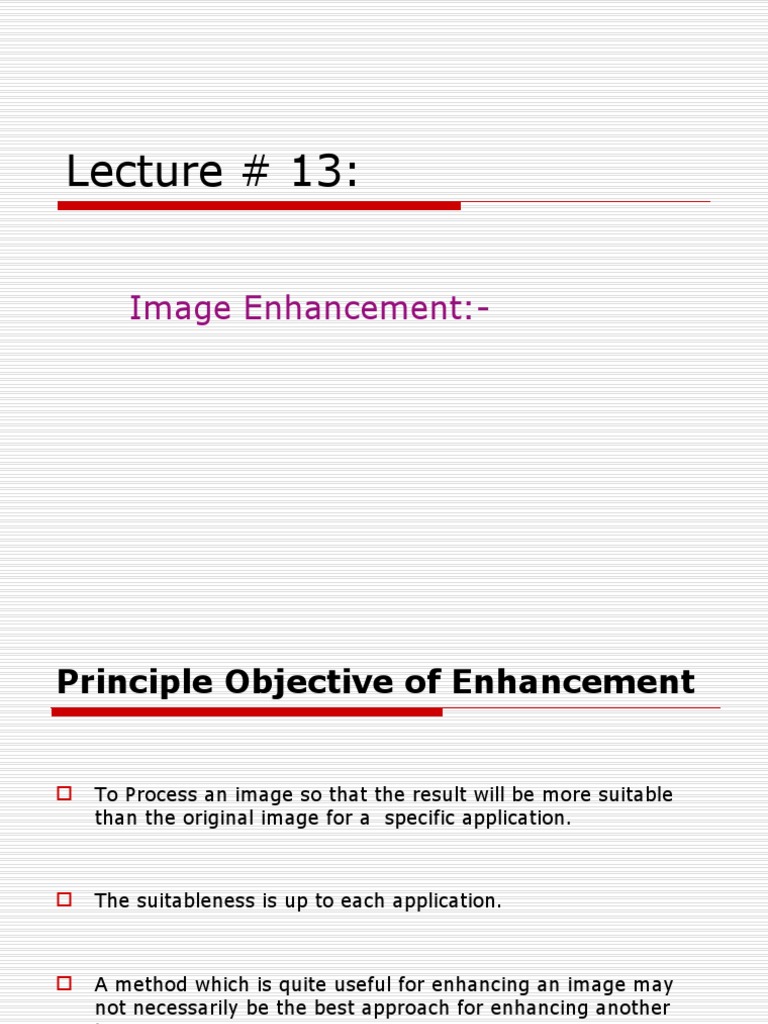 Lec10 Image Enhancment | PDF | Logarithm | Image Editing