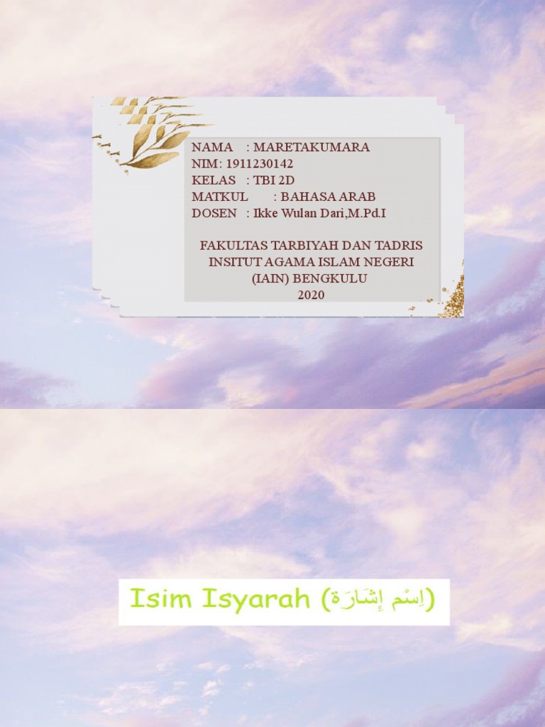 Contoh Isim Isyarah dalam Al-Quran | PDF