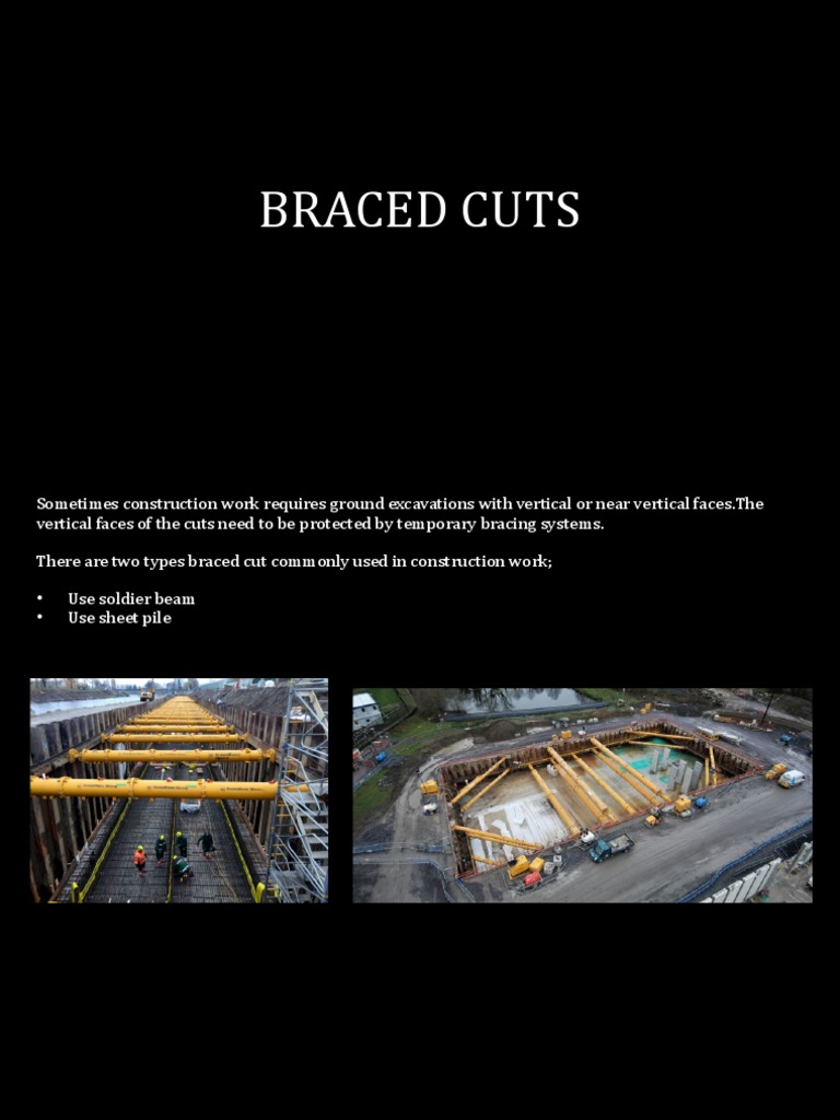 Braced Cuts | PDF | Deep Foundation | Bending