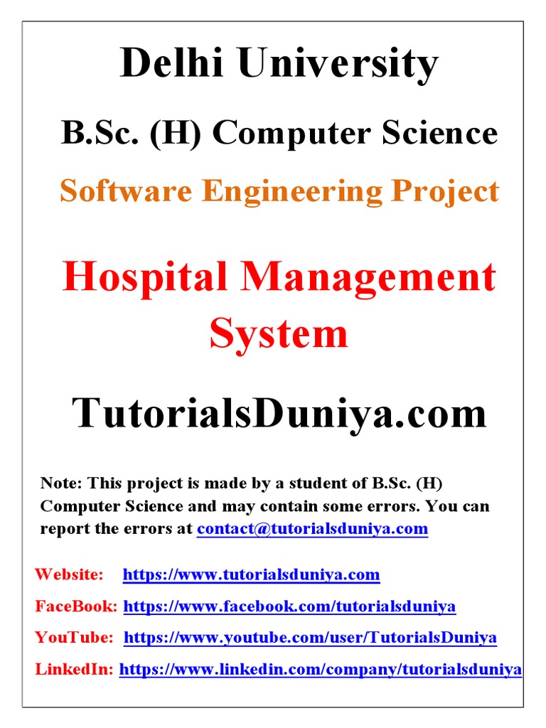 Hospital Management System - TutorialsDuniya | Download Free PDF ...