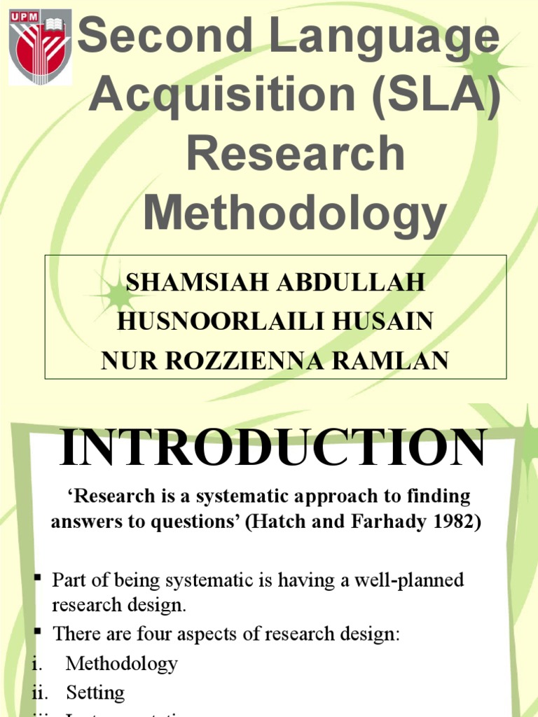 SLA Research Methodology | PDF | Second Language Acquisition | Observation