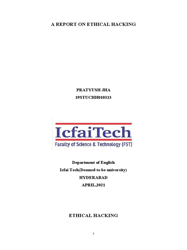 A Report On Ethical Hacking-1 | PDF | White Hat (Computer Security ...