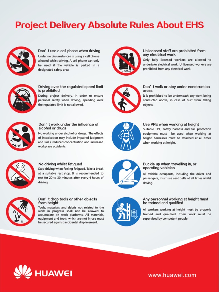 Project Delivery Ehs Absolute Rules About Ehs English Pdf Personal Protective Equipment