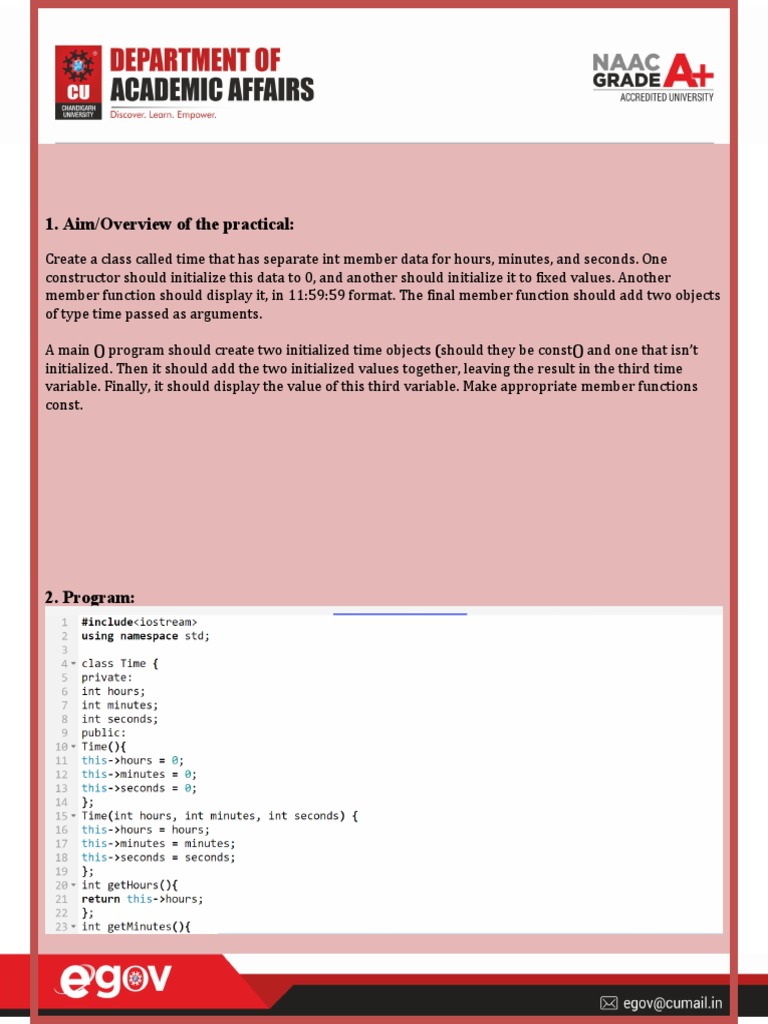 Aim/Overview of The Practical | PDF | Teaching Methods & Materials ...