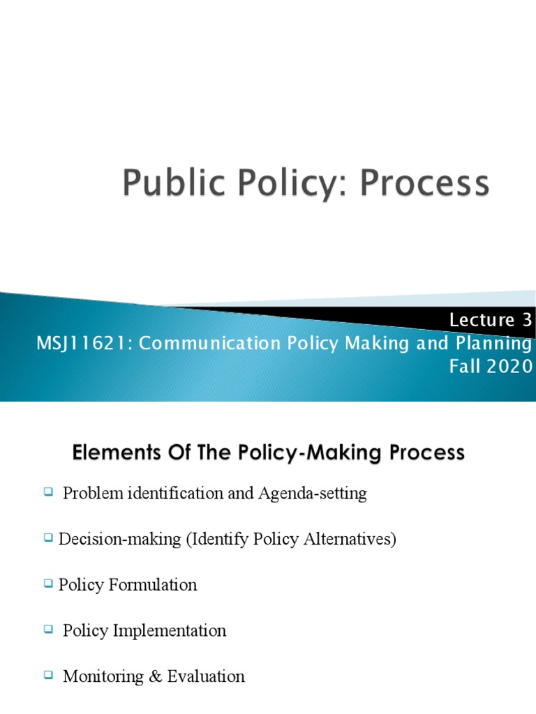 Lecture 3-Public Policy Process | PDF | Policy | Decision Making