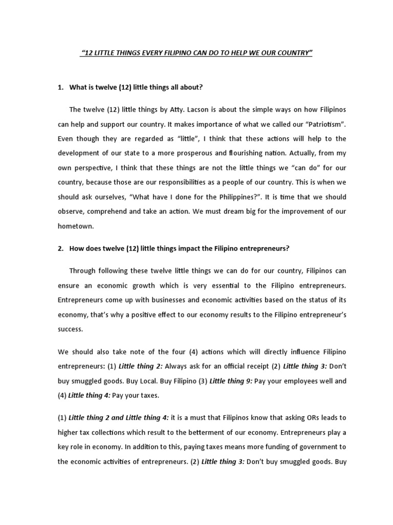 What Is Twelve (12) Little Things All About?: "12 Little Things Every ...