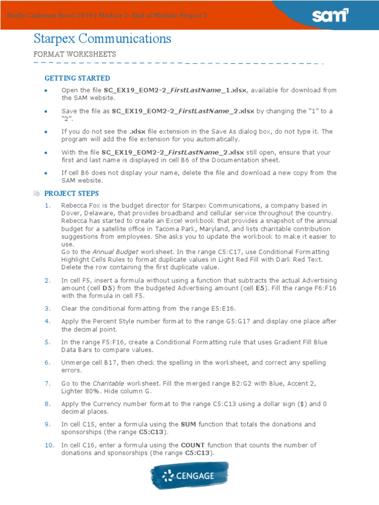 Instructions SC EX19 EOM2-2 | PDF | Microsoft Excel | Computer Science