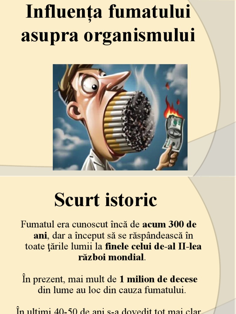 Influenta Fumatului Asupra Organismului | PDF