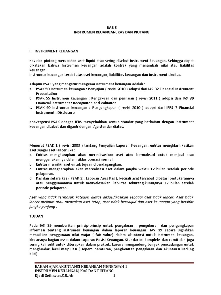 Instrumen Keuangan: Kas dan Piutang | PDF