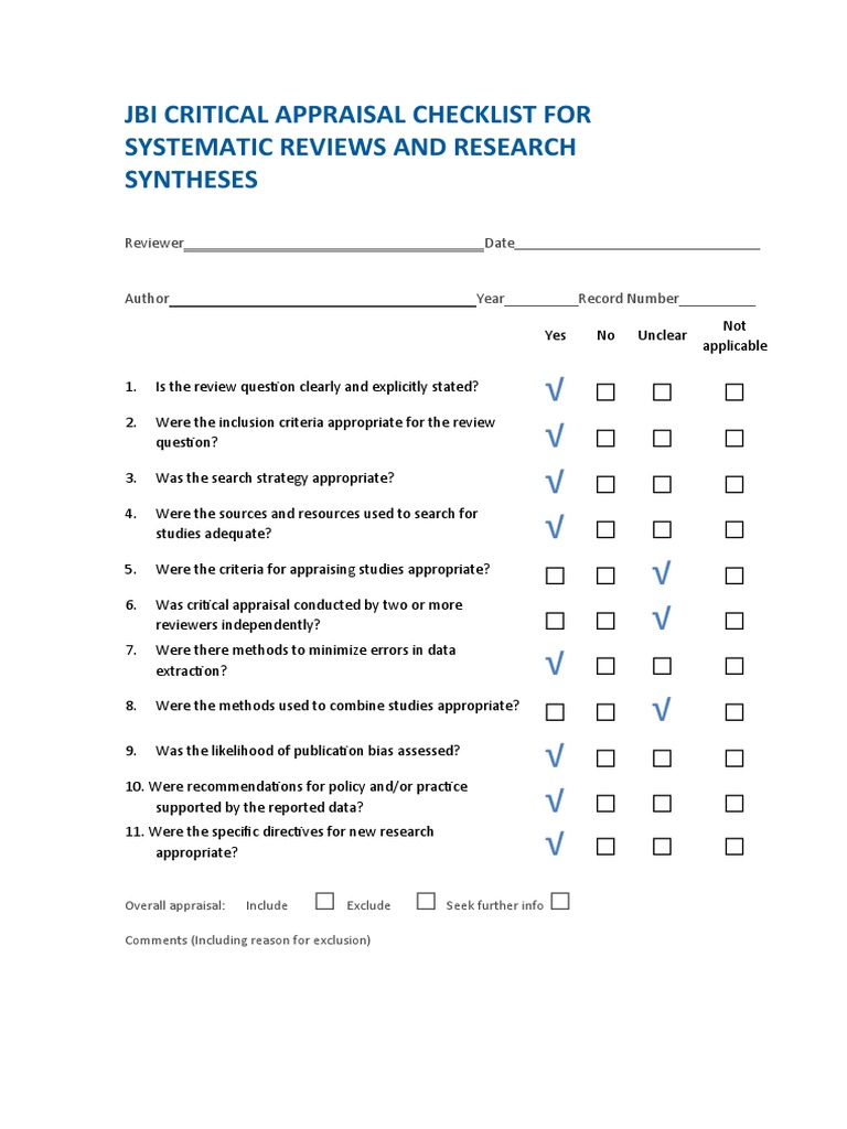Critical Appraisal | PDF | Nursing | Systematic Review