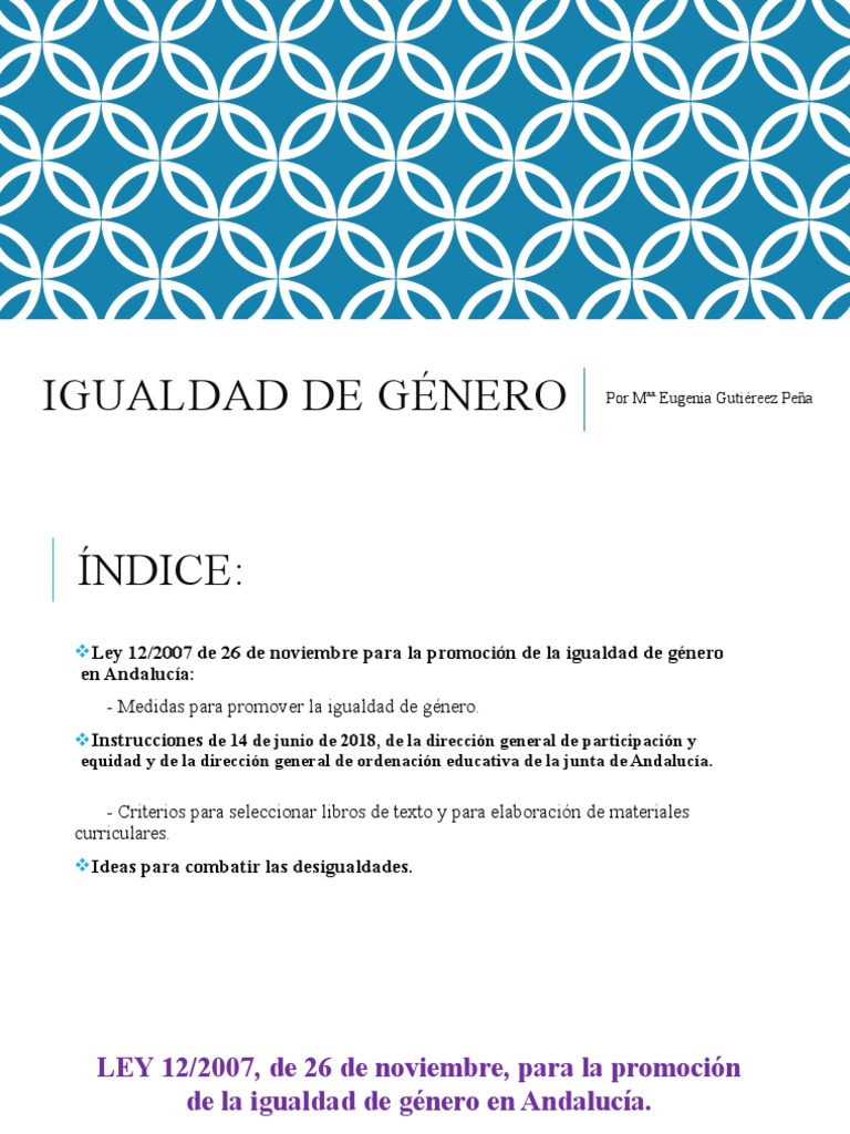 Power Point Igualdad de Género | PDF | Igualdad de género | Estudios de ...