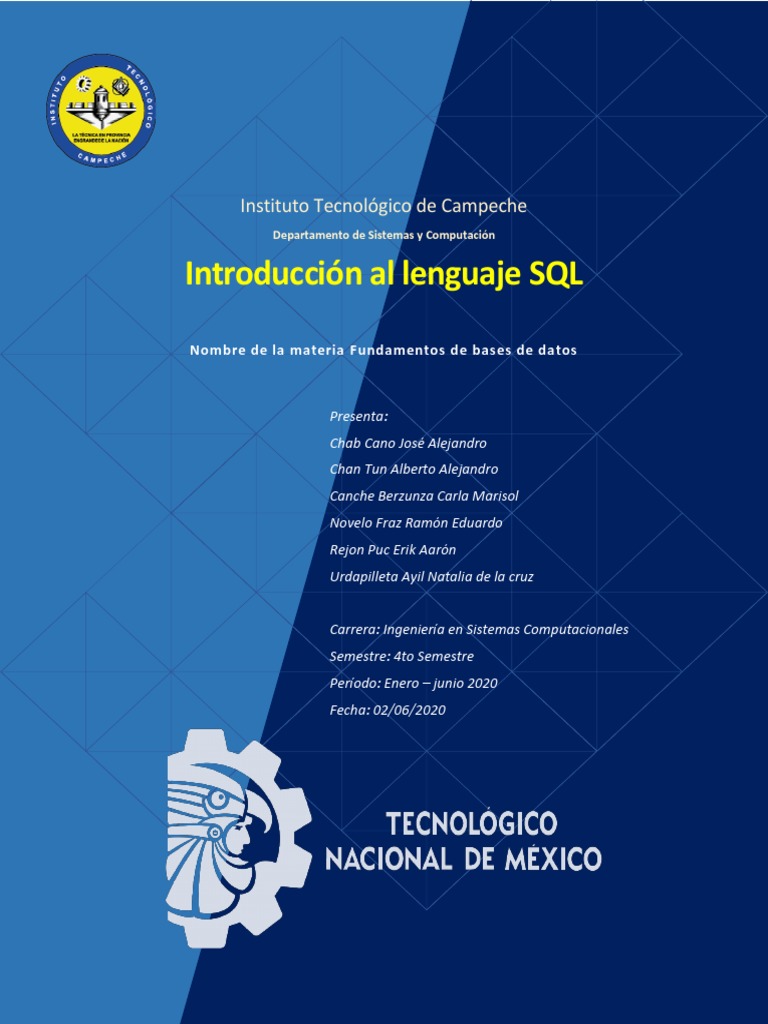 Introducción Al Lenguaje SQL | PDF | SQL | Bases de datos Introducción Al Lenguaje SQL | PDF | SQL | Bases de datos